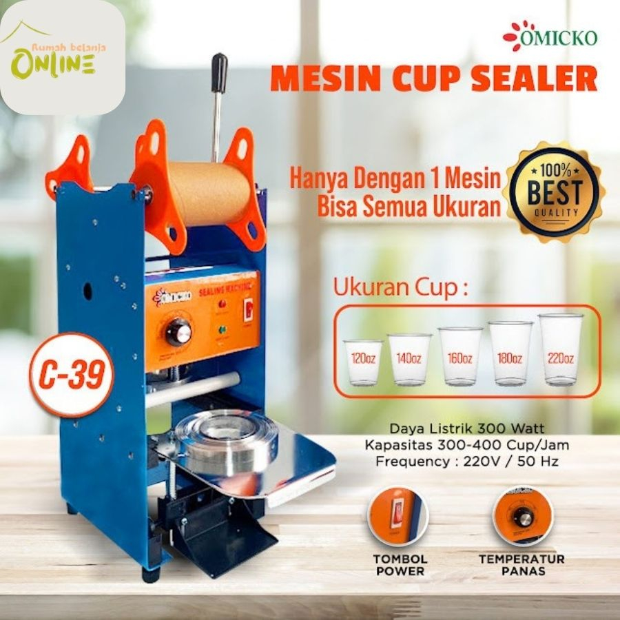 Jual Mesin Cup Sealer Mesin Press Gelas Plastik Jumbo 22 oz Omicko C-39 ...