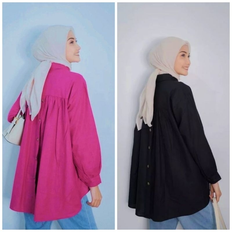 Jual RIKA TOP BLOUSE LINEN LENGAN PANJANG - KEMEJA RIKA MODEL KANCING ...