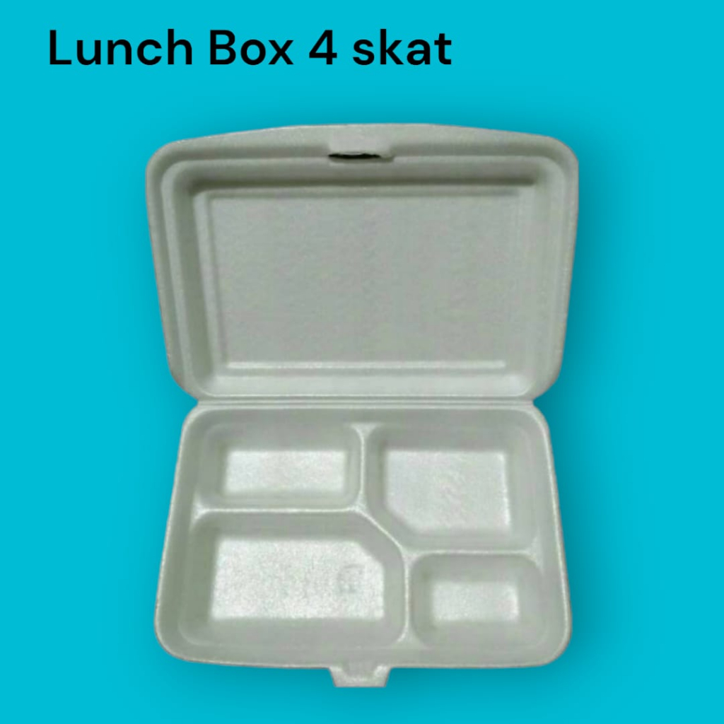 Jual LUNCH BOX STRYROFOAM 4 SKAT KCS ( 100 PCS) | Shopee Indonesia