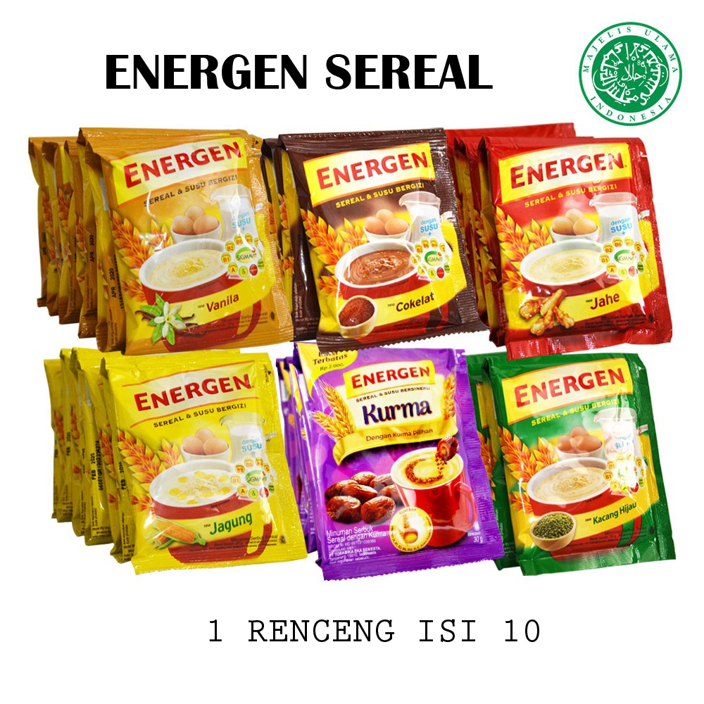 Jual (RCG) Energen Cereal All Varian (10 pcs) | Shopee Indonesia