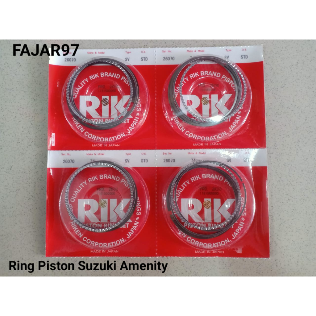 Jual Ring Piston Ring Seher seker SET Suzuki AMENITY/ESTEEM 1.3CC | Shopee Indonesia