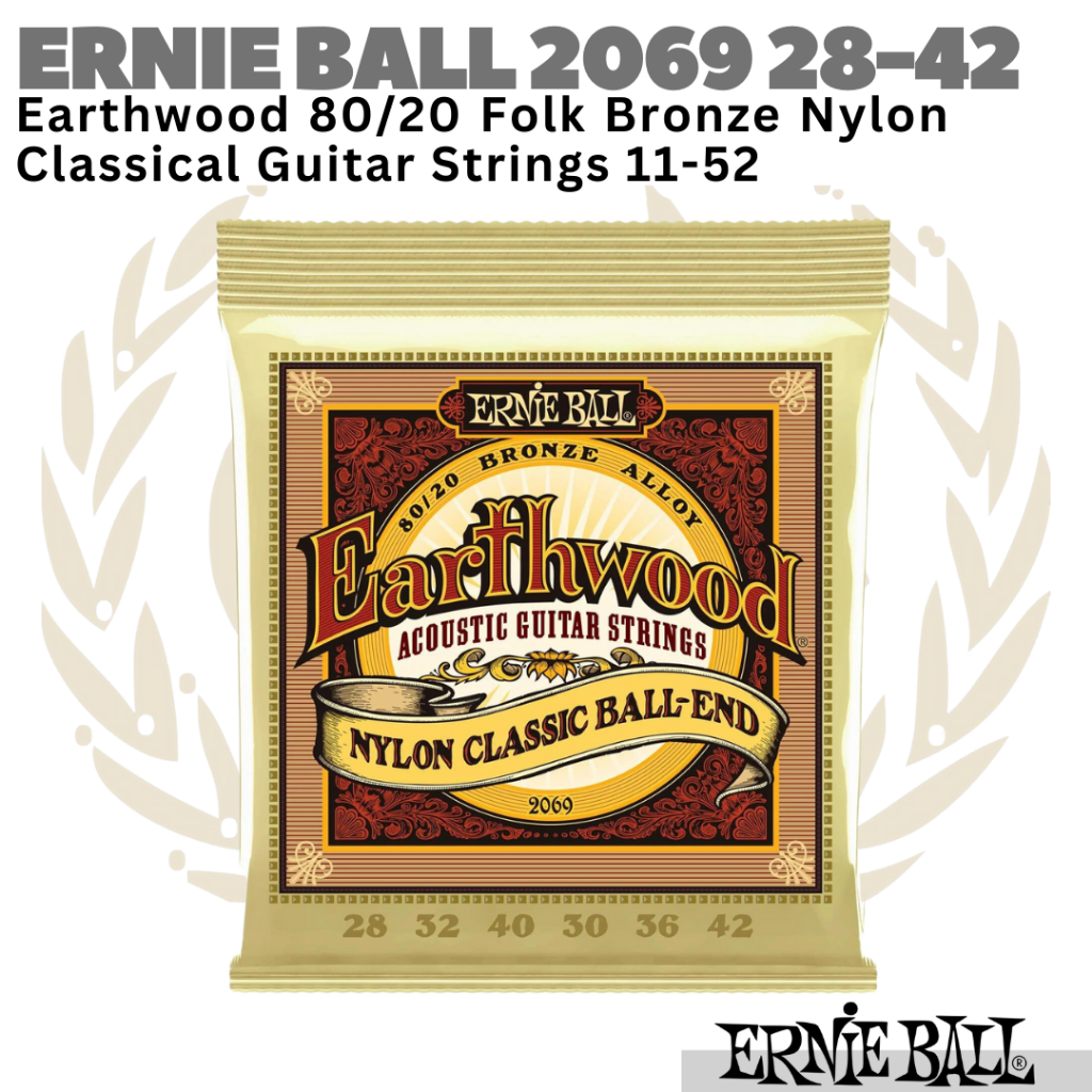 Jual ERNIE BALL Earthwood 2069 Nylon Ball End Guitar Strings | Senar ...