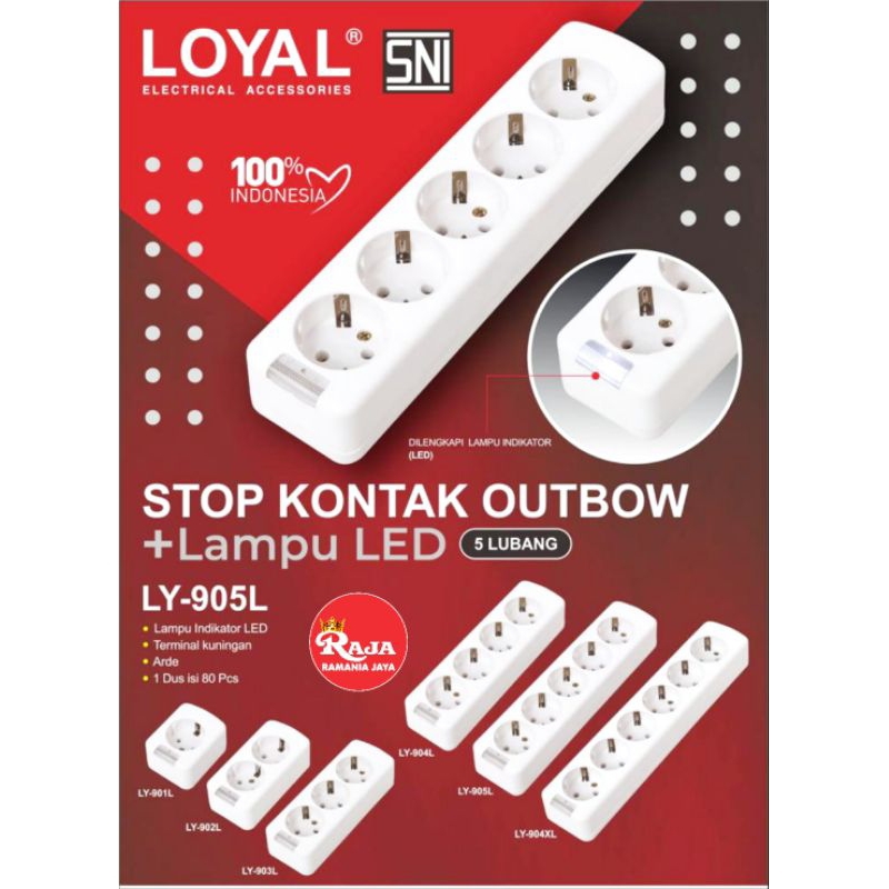 Jual LOYAL Stop Kontak Outbow+Lampu LED Berkualitas Terbaik SNI LMK ...