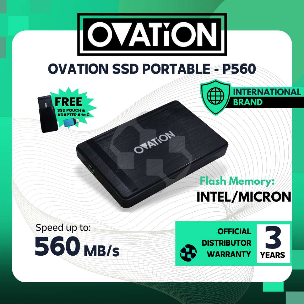 Jual OVATION P560 Portable SSD External Type C 256GB / 512GB / 1TB SSD ...