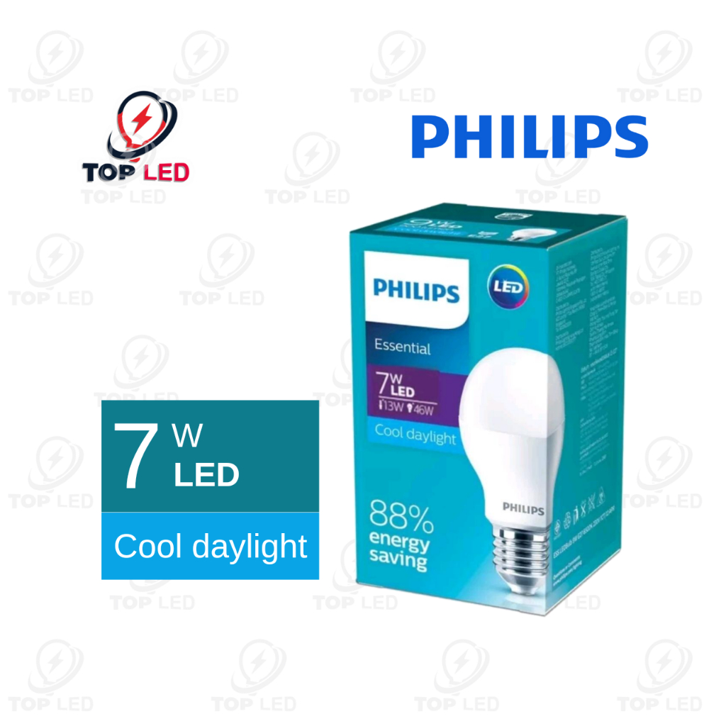 Jual Philips Essential LED Bulb 7W E27 6500K - Cool Day Light | Shopee Indonesia