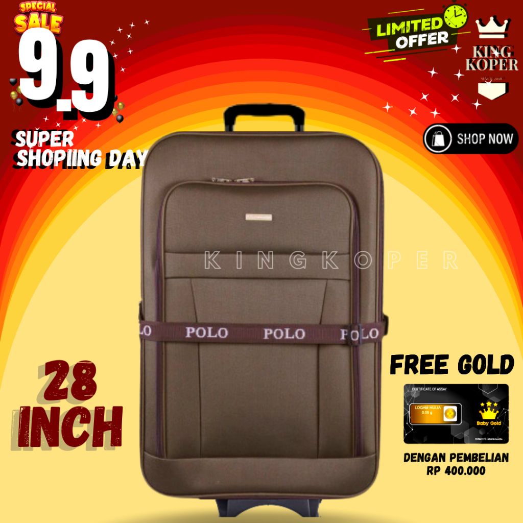Jual Koper Polo 28 inch ukuran bagasi - koper kain - koper besar ...