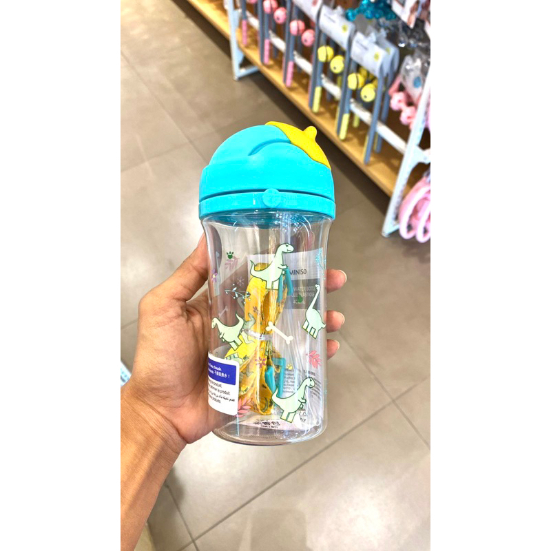 Jual BOTOL MINUM ANAK MINISO / PLASTIC WATER BOTTLE 400ml WITH STRAW ...