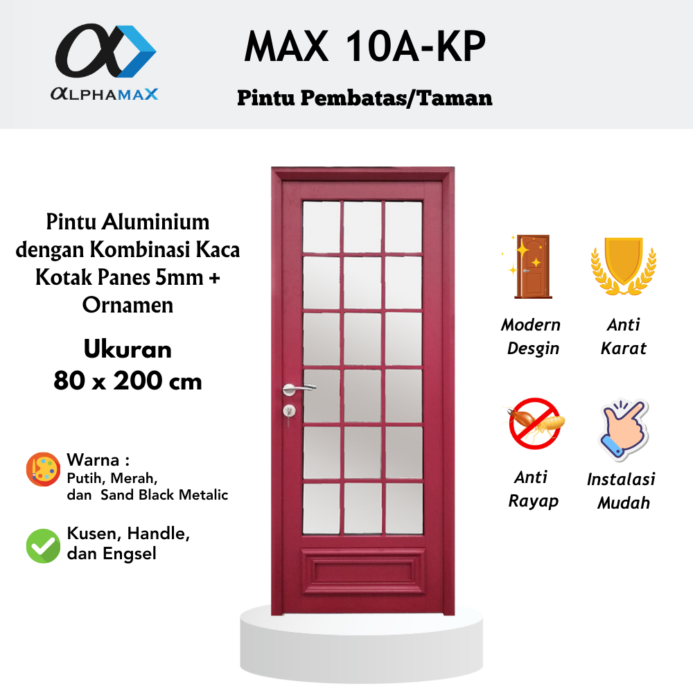 Jual Pintu Aluminium Pintu Rumah Pintu Taman Pintu Pembatas Kaca Kotak ...