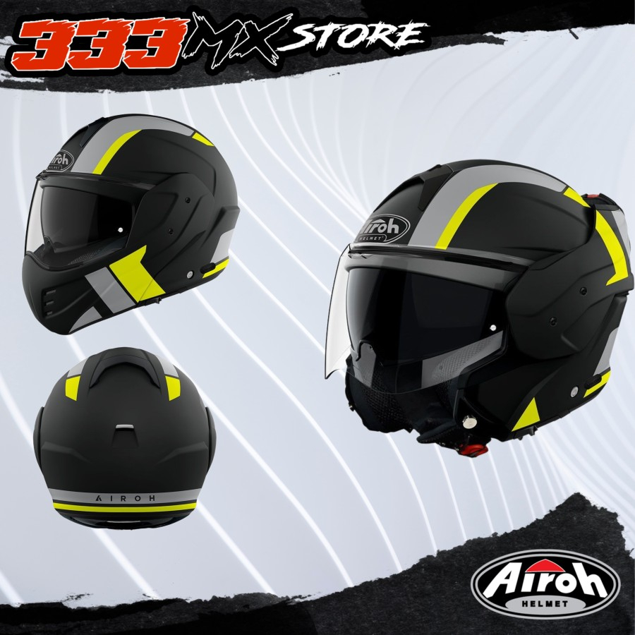 Jual AIROH Mathisse Explore Yellow Matt Modular Helm AIROH Adventure ...