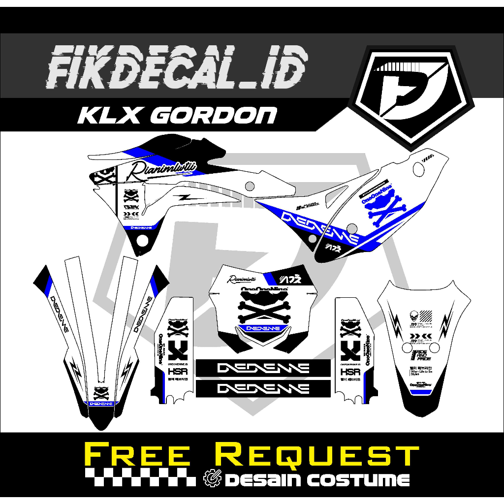 Jual DECAL KLX GORDON DESAIN BARU CUSTOM BEBAS WARNA BISA PAKAI NO DAN ...