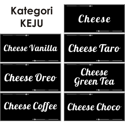 Jual (TEMA TEH-KEJU) STIKER LABEL varian minuman rasa nama toping Jenis ...