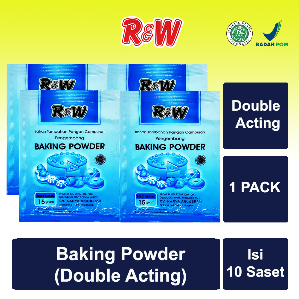 Jual Baking Powder Pengembang Kue Rajawali R&W RW 15 gr Biru Double Acting 1 Pack | Shopee Indonesia
