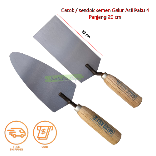 Jual Cetok Bangunan / sendok semen Galur Asli Panjang 20 cm / 25 cm ...