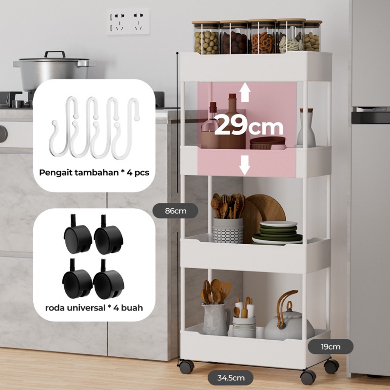 Jual Rak Roda 4 susun | Shopee Indonesia