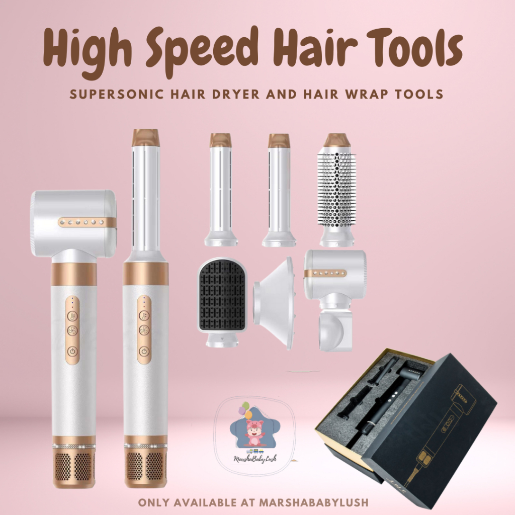 Jual HAIR DRYER 7 in 1 HAIR TOOLS SUPERSONIC HAIR WRAP STYLING TOOLS ...