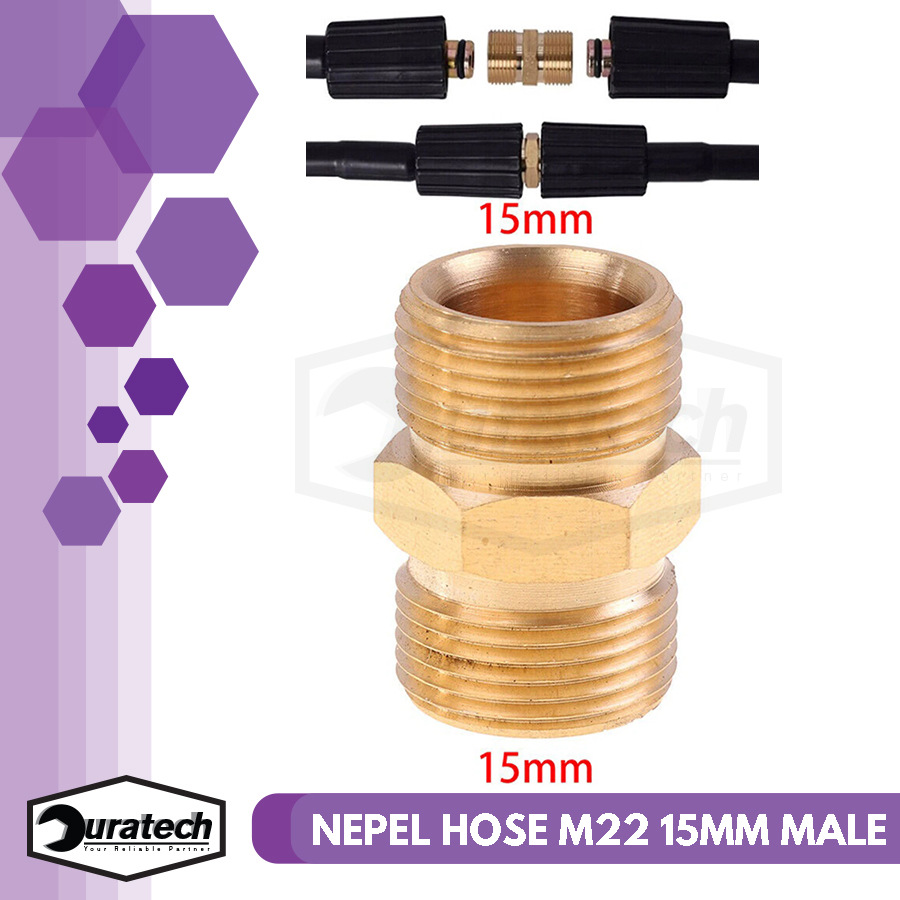 Jual Nepel adaptor sambungan selang jet cleaner M22 ke M22 15mm ...