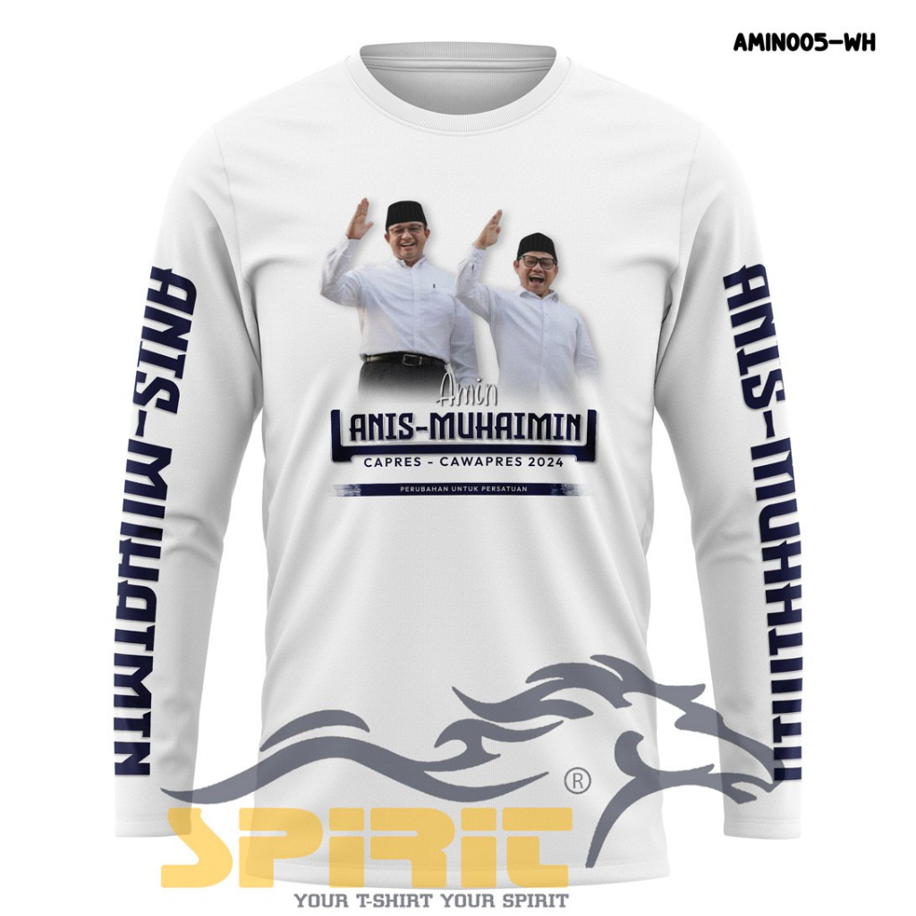 Jual Baju kaos Anies Muhaimin Amin Lengan Panjang kaos anis cak imin ...