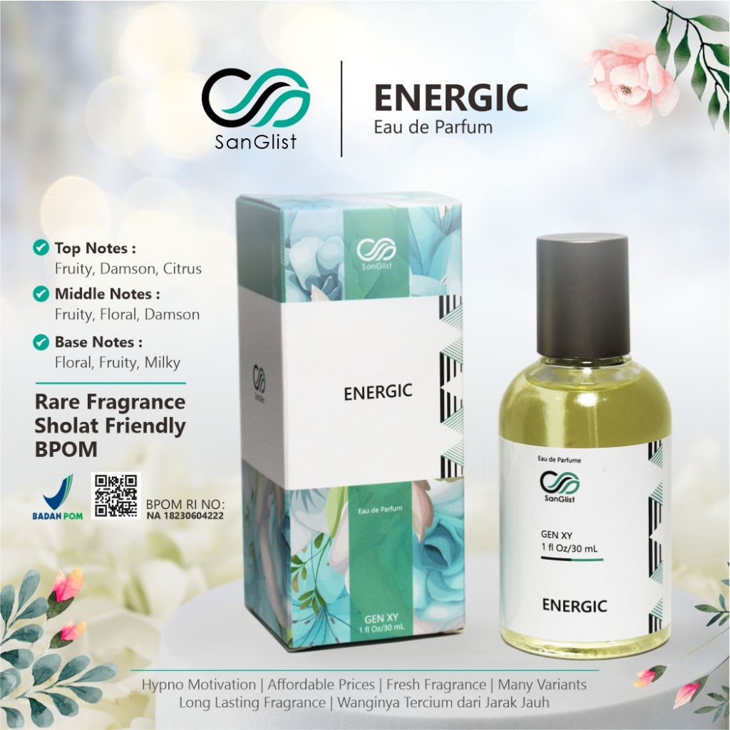 Jual Eau de parfum SanGlist Energic wangi floral, fruity, citrus, milky ...
