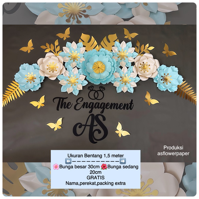 Jual Paper flower engagement dekorasi Lamaran tunangan Engagement ...
