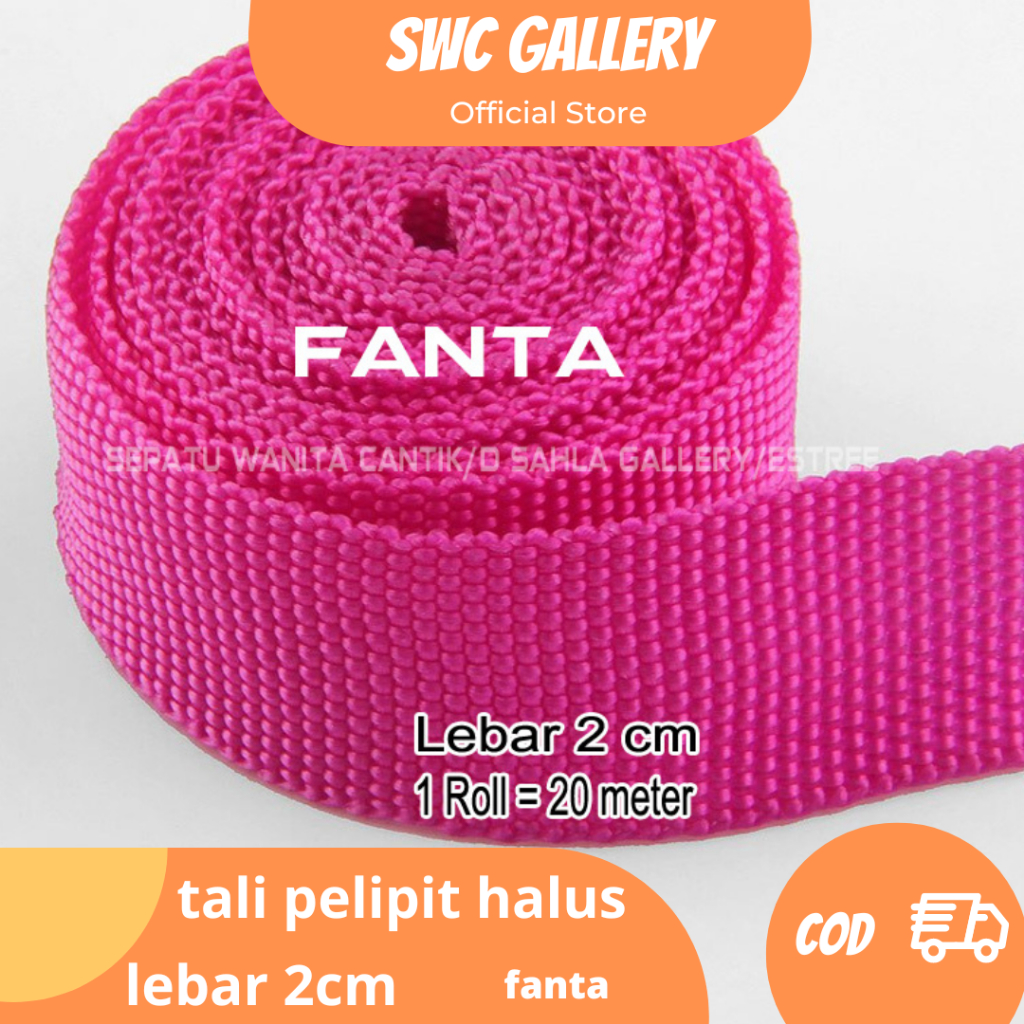 Jual Tali Bisban Pelipit Halus Bungkus Tepi Jahitan lebar 2 cm 1 roll 45m warna fanta | Shopee ...