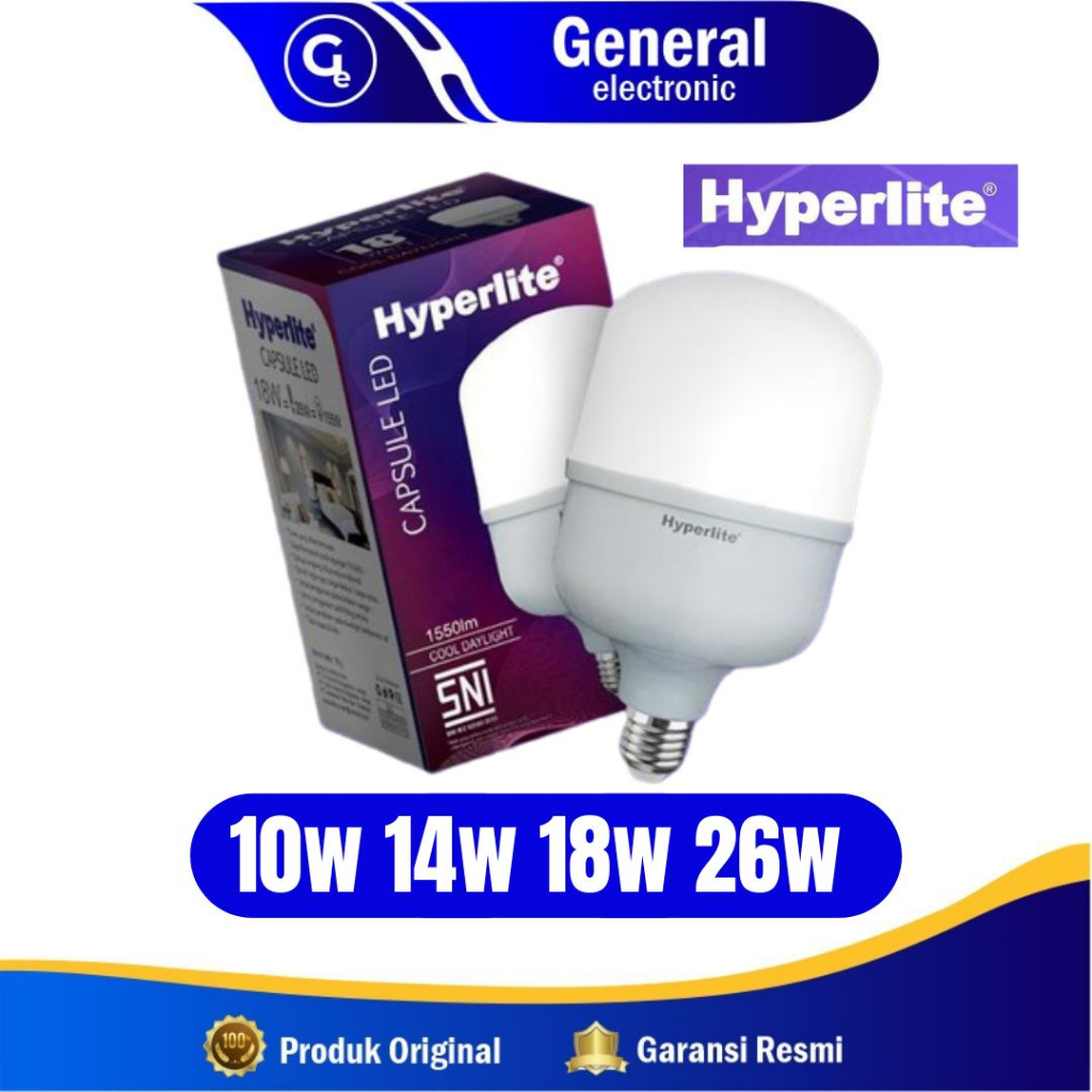 Jual Lampu LED HYPERLITE Bohlam Capsule Putih Hemat Listrik 10w 14w 18w 26w | Shopee Indonesia