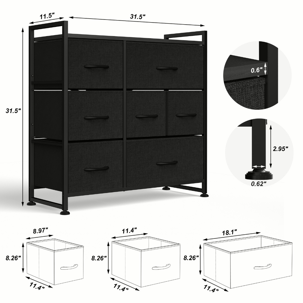 Jual Damaindah Lemari Pakaian / Kain Linen 6 Laci Lemari Sisi Ranjang ...