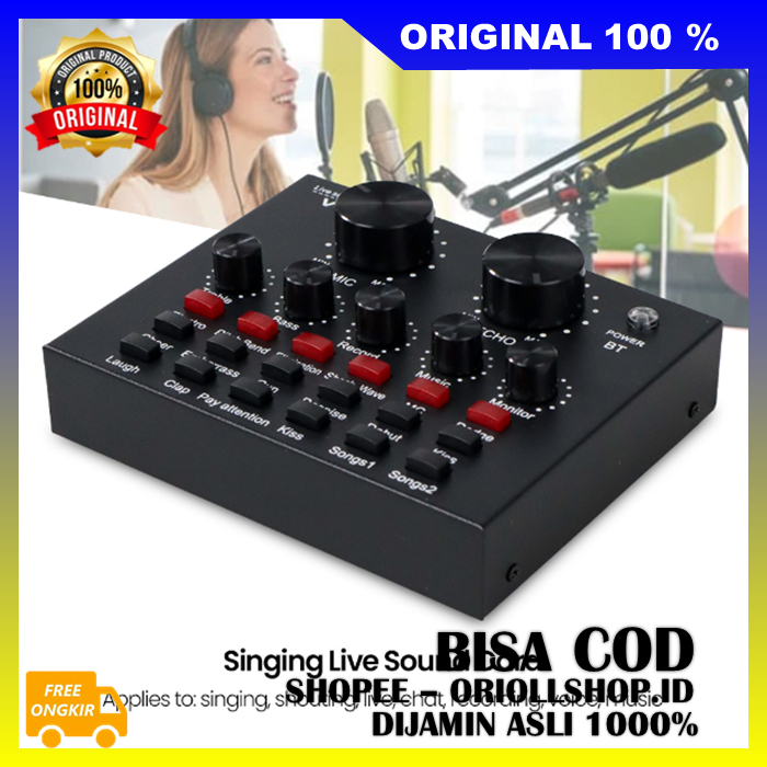 Jual Mixer Suara Universal Sound Card V8 Mixer External Soundcard V8 ...