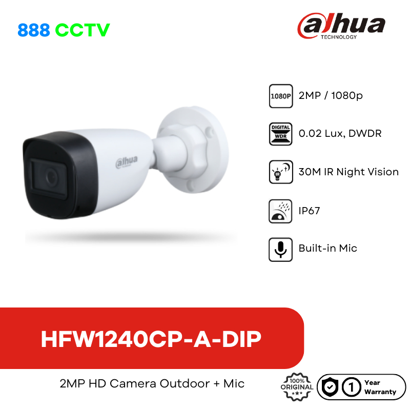 Jual Camera Cctv 2mp Dahua Hfw1240cp A Dip Audio Outdoor Shopee Indonesia