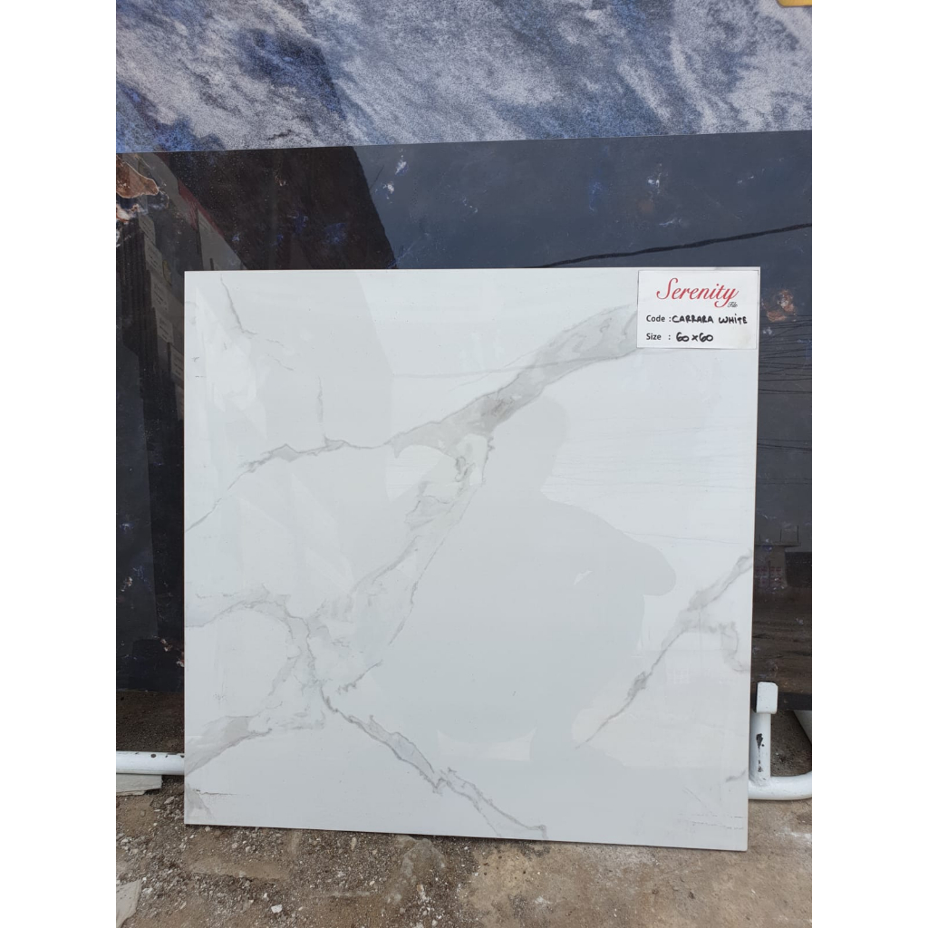 Jual Granit Serenity Carrara White Glossy 60x60 | Shopee Indonesia