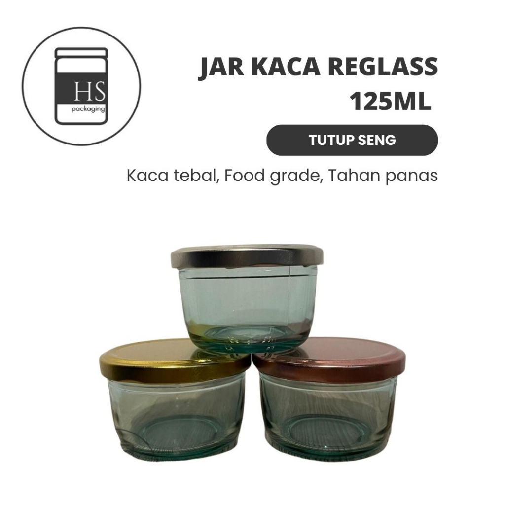 Jual HS PACKAGING - ReGlass 125ml Toples Kaca Jar | Shopee Indonesia