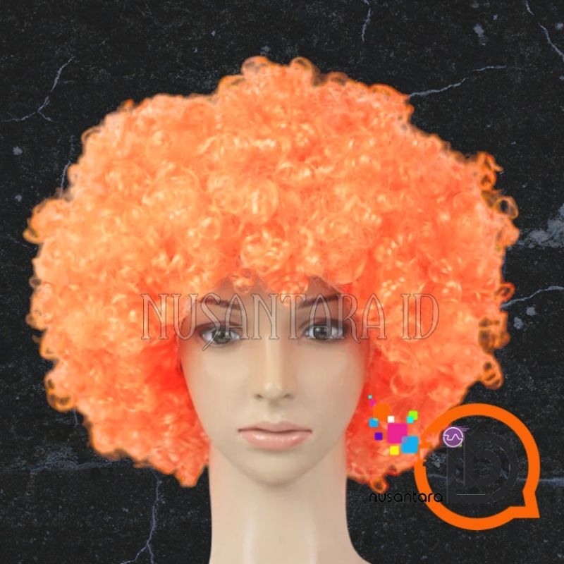 Jual WIG RAMBUT KKRIBO ORANGE / wig kribo/ Wig Badut / Wig Cosplay ...