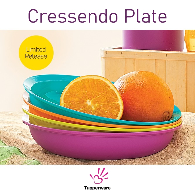 Jual TUPPERWARE CRESSENDO PLATE HIJAU 4PC SET Piring Tupperware ...