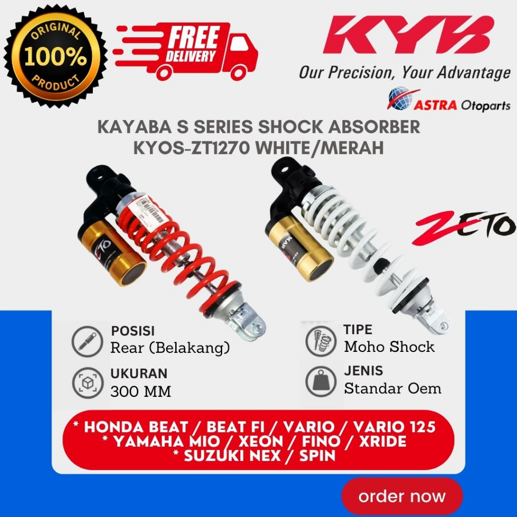 Jual SHOCKBREAKER + TABUNG KAYABA KYOS-ZT1270R UNTUK MOTOR ALL MATIC YAMAHA / SHOCK BREAKER ...