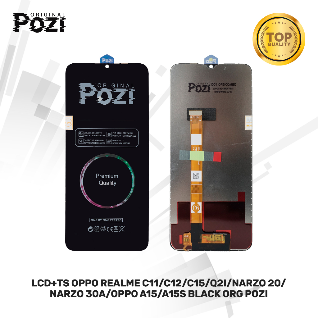 Jual LCD FULLSET REALME C11/C12/C15 NARZO 20 NARZO 30A A15/A15S BLACK POZI | Shopee Indonesia