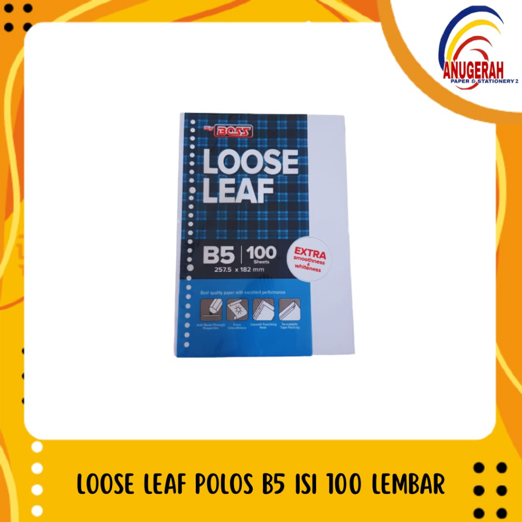 Jual BIG BOSS LOOSE LEAF B5 100 POLOS (PCS) | Shopee Indonesia