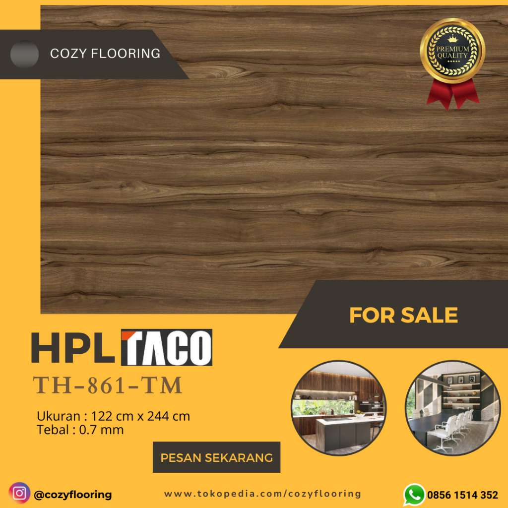Jual HPL Taco Woodgrain Type Kode TH 861 TM Bradford Juglans Timber | Shopee Indonesia