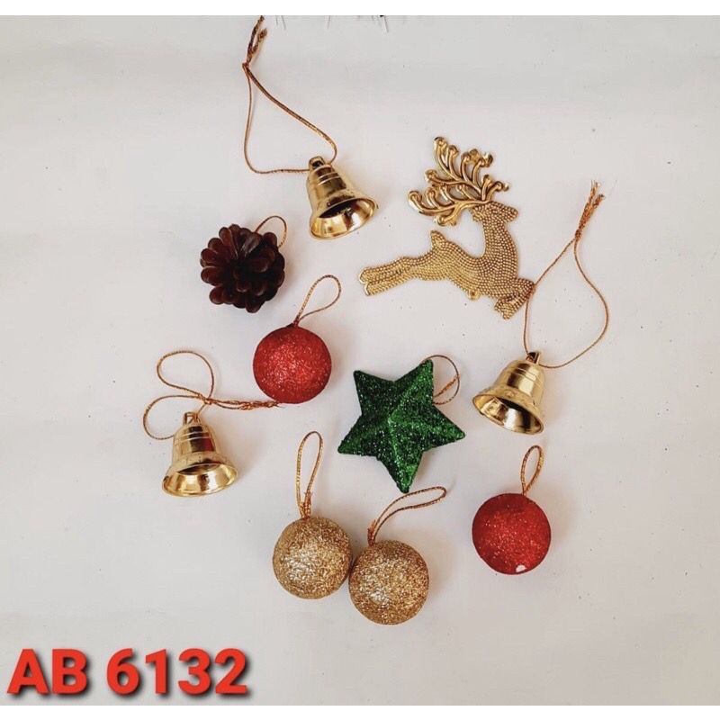 Jual Set Box Mix Hiasan Dekorasi Pohon Natal Christmas Pinus Permen ...
