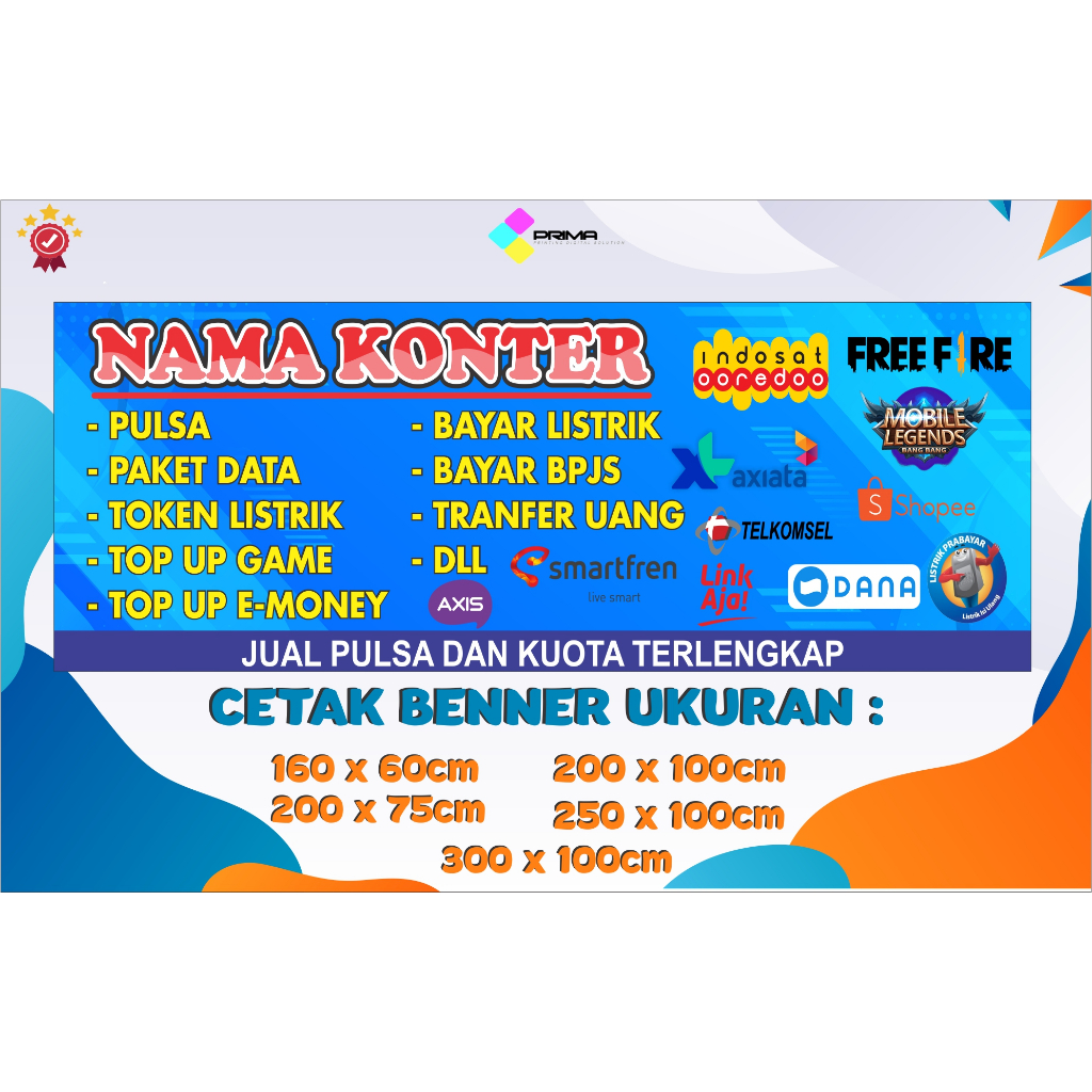 Jual SPANDUK BANNER KONTER PULSA CUSTOM | Shopee Indonesia