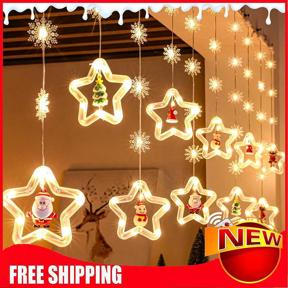 Jual Lampu Tirai Hias Natal 3 Meter LED Christmas Light 8 Mode Cahaya ...