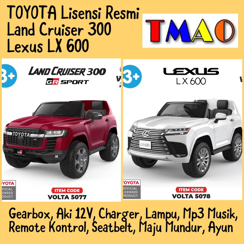Jual Mobil Aki Anak VOLTA 5078 Lexus LX 600 5077 Toyota Land Cruiser ...