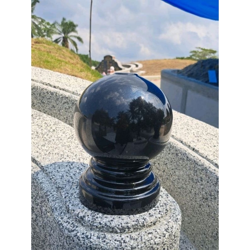 Jual Pilar Batu Granit Hitam dan Marmer Hitam 16 pcs Model Bola, Lupis ...