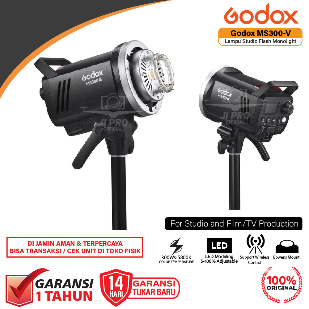 Jual Godox MS300-V Studio Flash Monolight MS300 V MS300V Lampu Studio ...