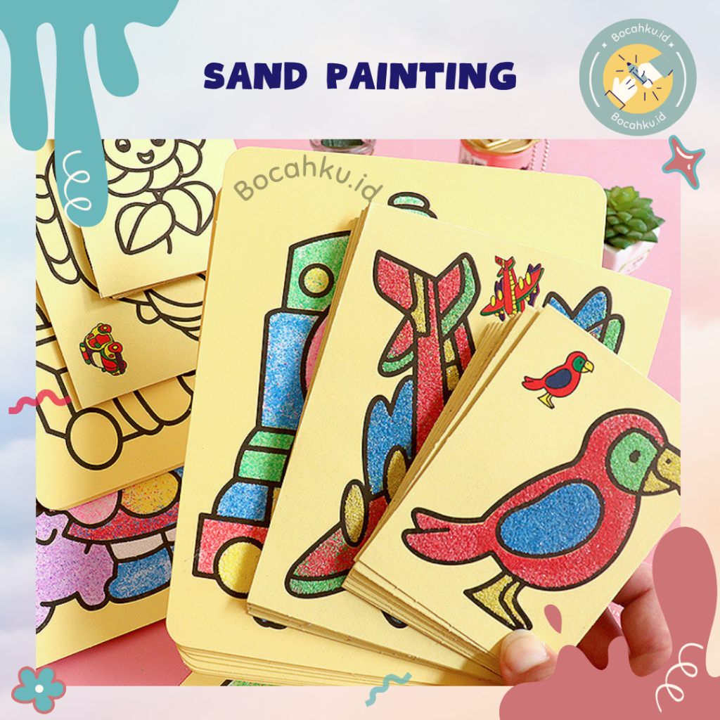 Jual Mainan Edukasi Sand Painting Stiker Lukis Pasir Warna Murah ...