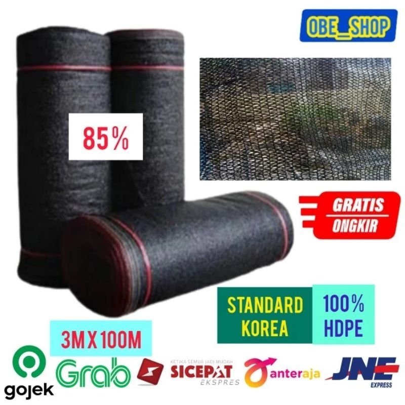 Jual Roll Jaring Paranet Shade Net 85% 75% Lebar 3M Anti Panas Matahari ...