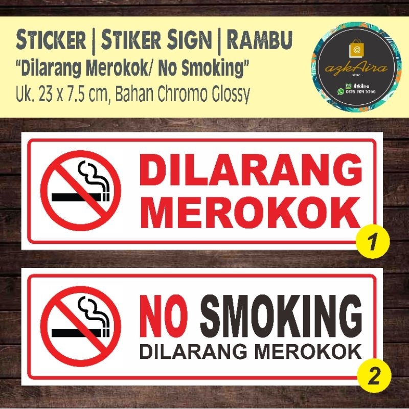 Jual Sticker Stiker Safety Sign Dilarang Merokok | No Smoking - Uk ...
