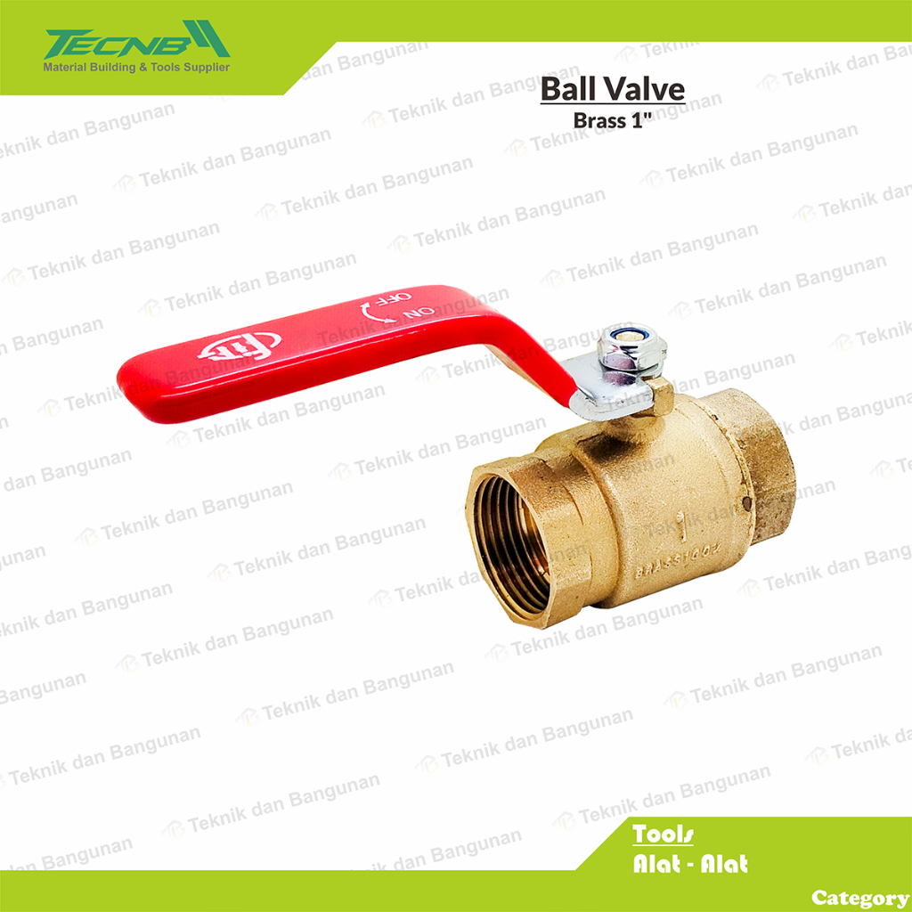 Jual Stop Kran Setop Keran Ball Valve 1" inch Drat Kuningan | Shopee Indonesia