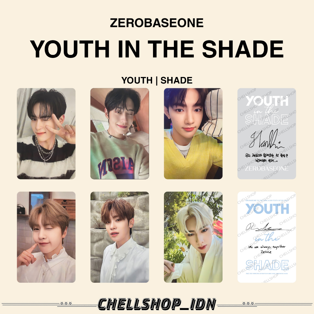 Jual PHOTOCARD [ZEROBASEONE] YOUTH IN THE SHADE ZB1 | Shopee Indonesia