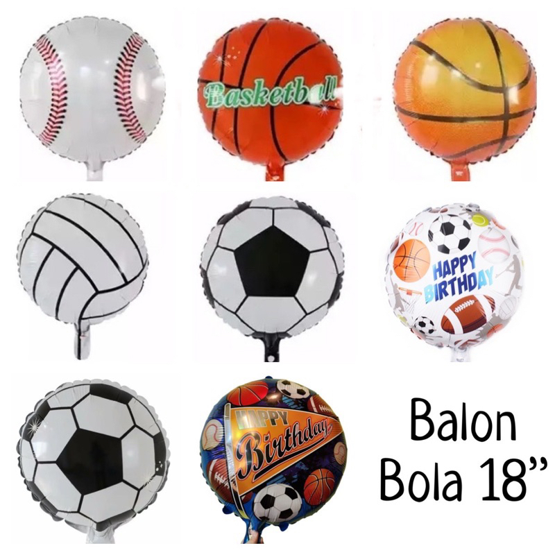 Jual BALON FOIL BOLA SEPAKBOLA BASKET BASEBALL | Shopee Indonesia