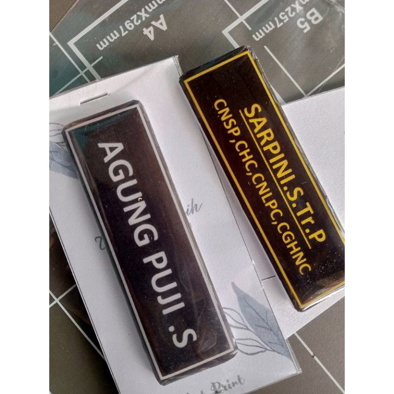 Jual Name Tag Ukuran Besar 2,5x8cm. | Shopee Indonesia