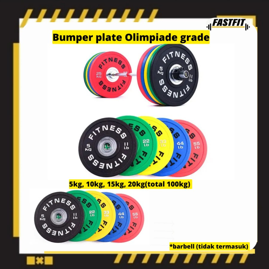 Jual Fastfit bumper plate kompetisi (total 100kg) | Shopee Indonesia